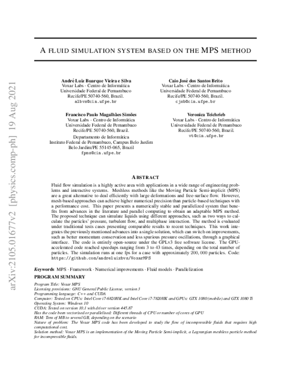 (PDF) A fluid simulation system based on the MPS method