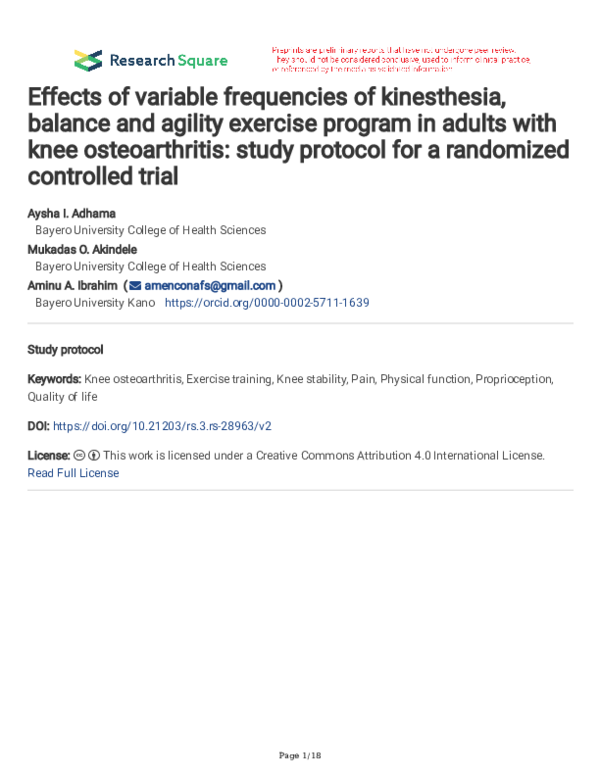 (PDF) Effects of variable frequencies of kinesthesia, balance and ...