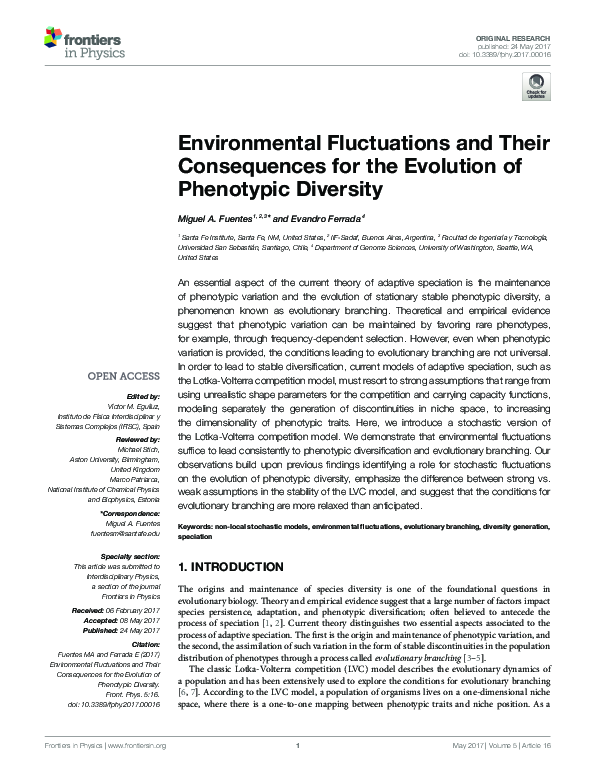 (PDF) Environmental Fluctuations and Their Consequences for the ...