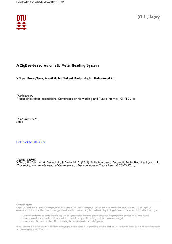 (PDF) A ZigBee-based Automatic Meter Reading System