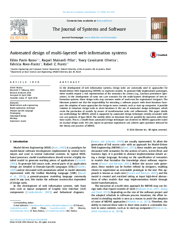 (PDF) Automated design of multi-layered web information systems