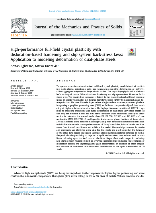(PDF) High-performance full-field crystal plasticity with dislocation ...