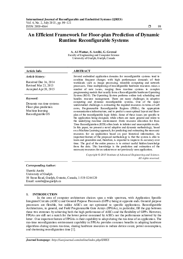 Pdf An Efficient Framework For Floor Plan Prediction Of Dynamic Runtime Reconfigurable Systems
