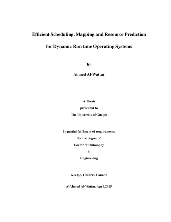 Pdf Efficient Scheduling Mapping And Resource Prediction For Dynamic Run Time Operating Systems 8378