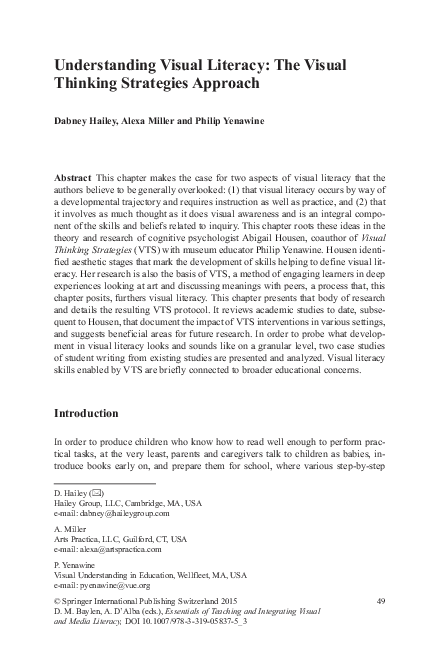 (PDF) Understanding Visual Literacy: The Visual Thinking Strategies ...