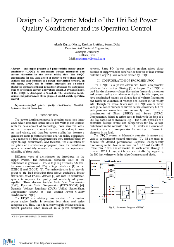 (PDF) Design of a dynamic model of the unified power quality ...