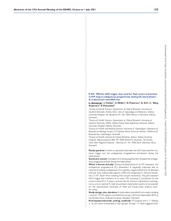 (PDF) P-681 Will the hCG trigger dose used for final oocyte maturation ...