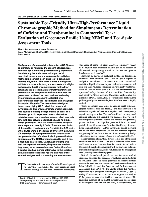 (PDF) Sustainable Eco-Friendly Ultra-High-Performance Liquid Chromatographic Method for ...