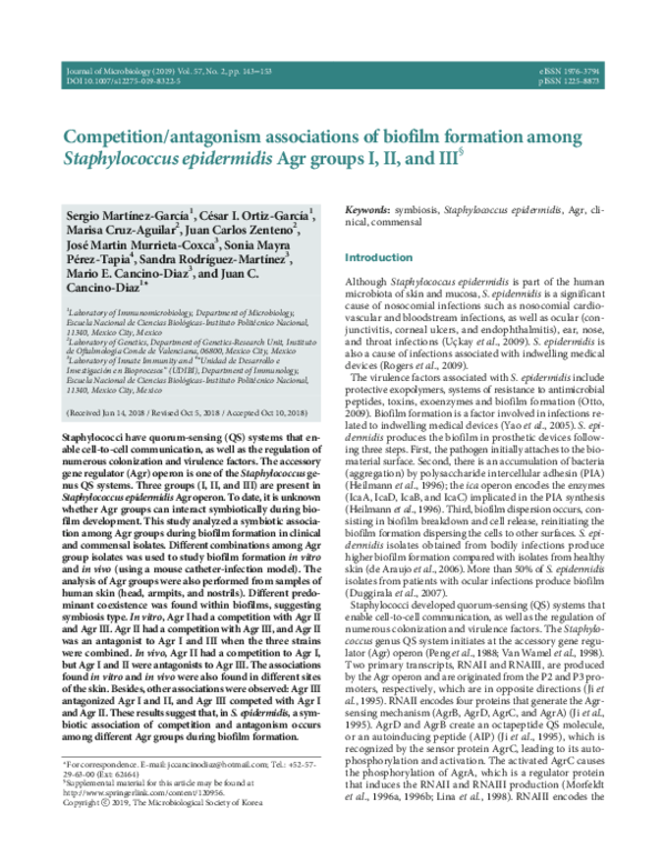 (PDF) Competition/antagonism associations of biofilm formation among Staphylococcus epidermidis ...