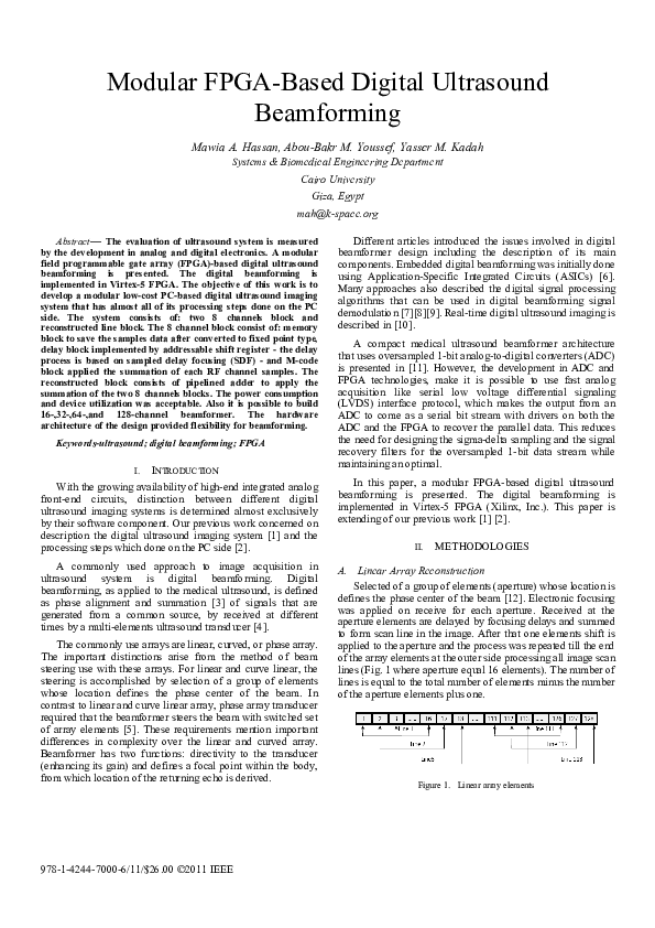 (PDF) Modular FPGA-based digital ultrasound beamforming