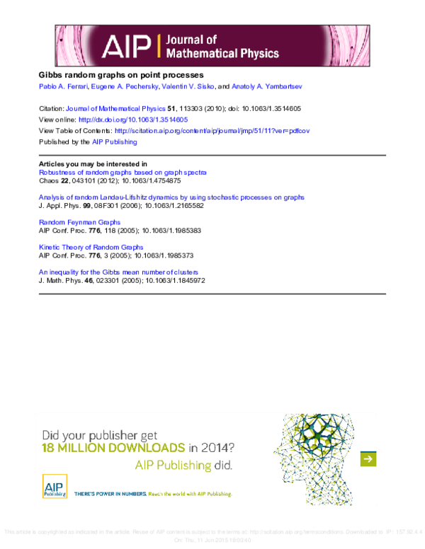 (PDF) Gibbs random graphs on point processes