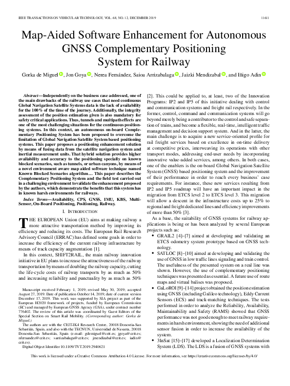 (PDF) Map-Aided Software Enhancement for Autonomous GNSS Complementary ...