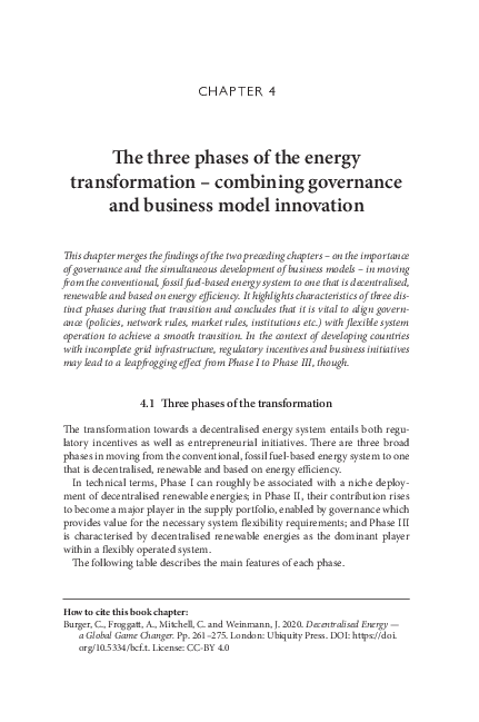(PDF) The three phases of the energy transformation – combining governance and business model ...