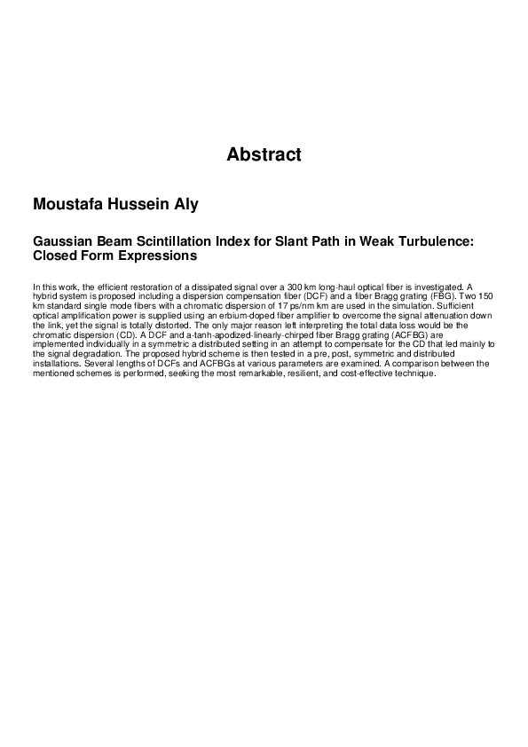 (PDF) Gaussian beam scintillation index for slant path in weak ...