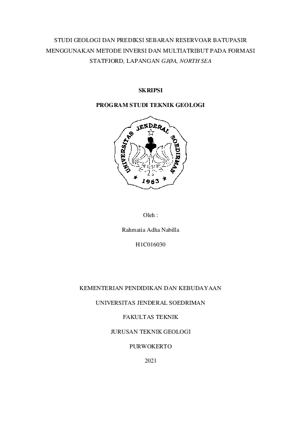 (PDF) Studi Geologi dan Prediksi Sebaran Reservoar Batupasir ...