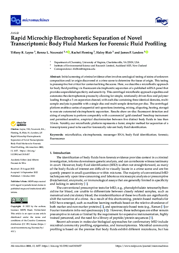 (PDF) Rapid Microchip Electrophoretic Separation of Novel ...