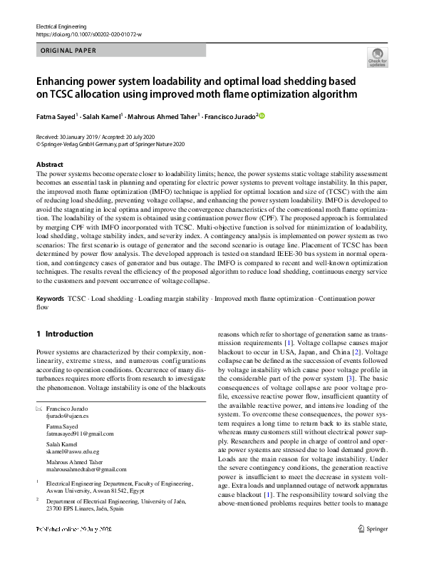(PDF) Enhancing power system loadability and optimal load shedding based on TCSC allocation ...