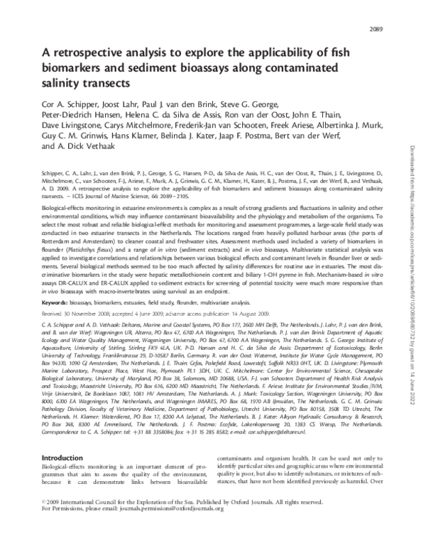 (PDF) A retrospective analysis to explore the applicability of fish ...