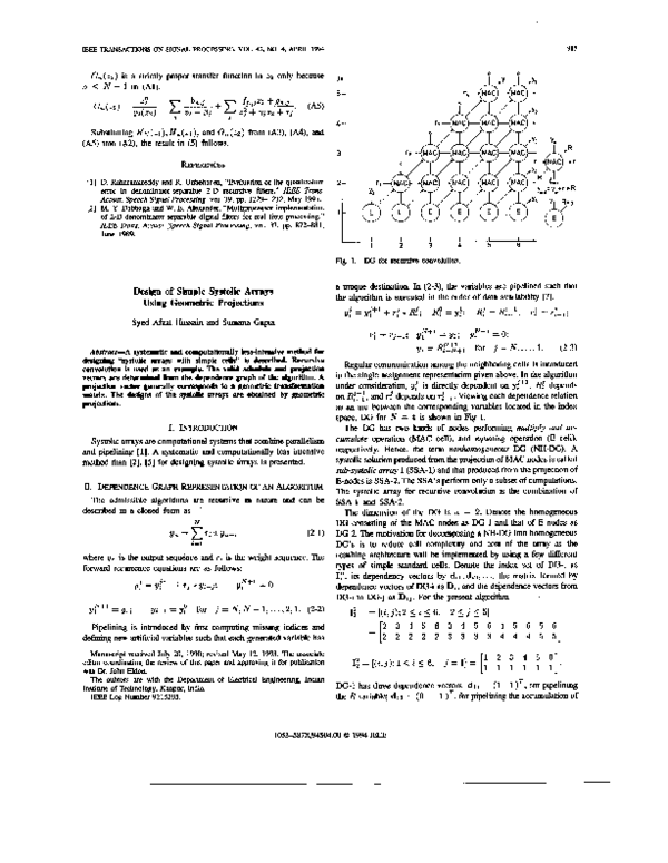 (PDF) Design of simple systolic arrays using geometric projections