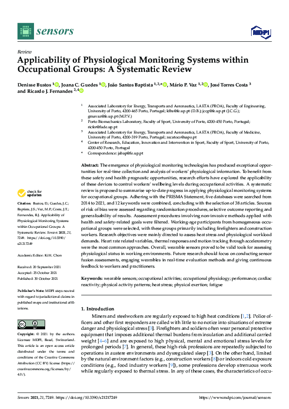(PDF) Applicability of Physiological Monitoring Systems within ...