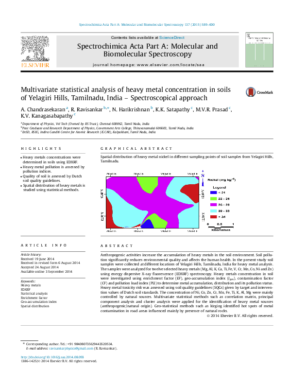 (PDF) Multivariate statistical analysis of heavy metals in soils of a ...
