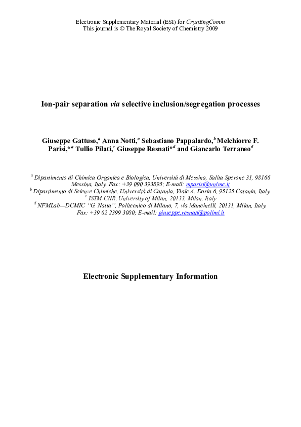 (PDF) Ion-pair separation via selective inclusion/segregation processes
