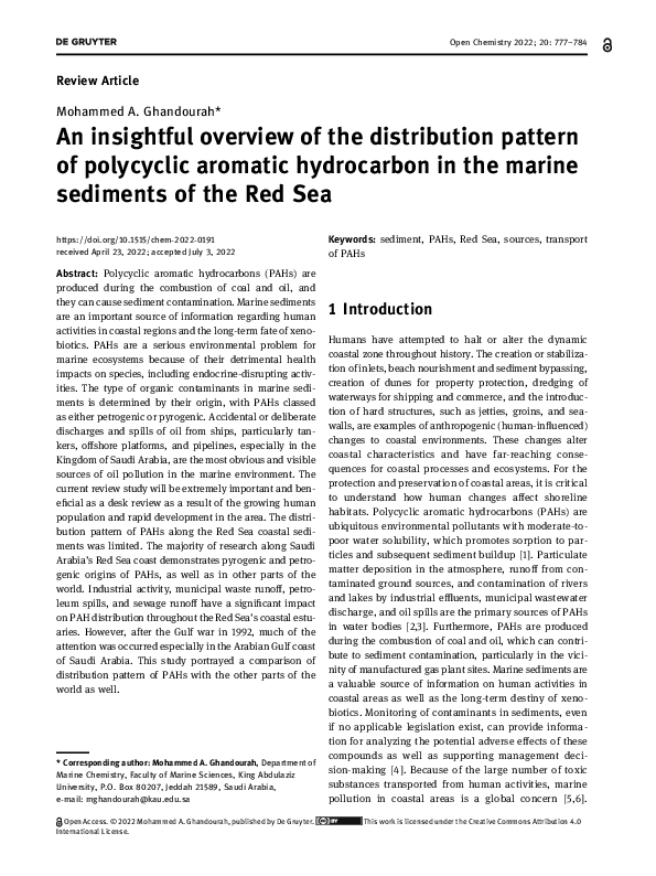 (PDF) An insightful overview of the distribution pattern of polycyclic aromatic hydrocarbon in ...