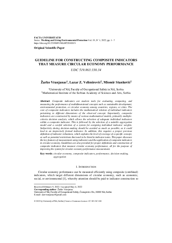 Pdf Guideline For Constructing Composite Indicators That Measure