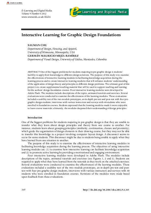 (PDF) Interactive Learning for Graphic Design Foundations