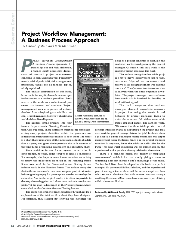 (PDF) Project Workflow Management: A Business Process Approach
