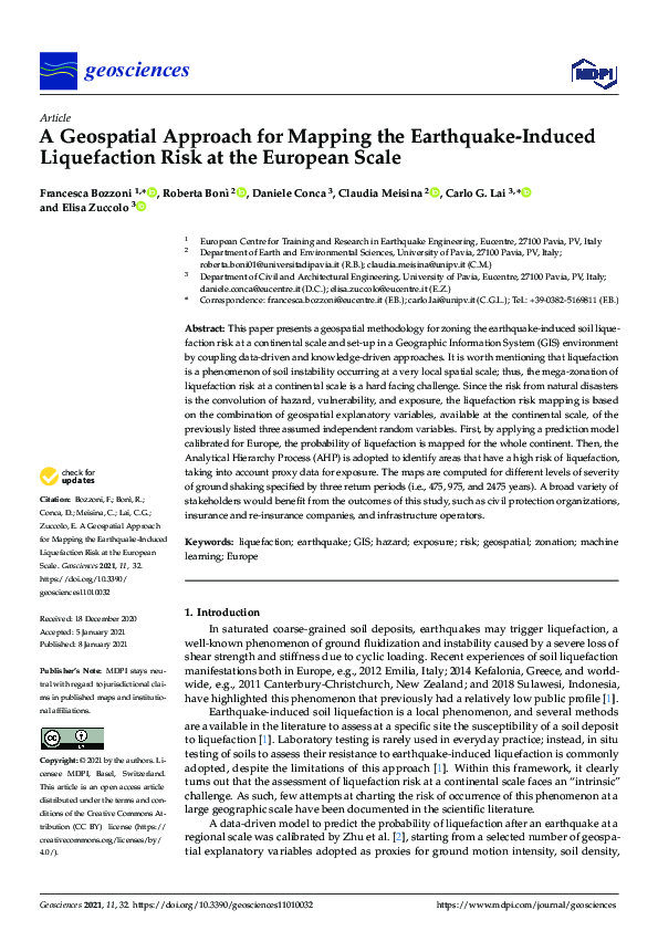 (PDF) A Geospatial Approach for Mapping the Earthquake-Induced ...