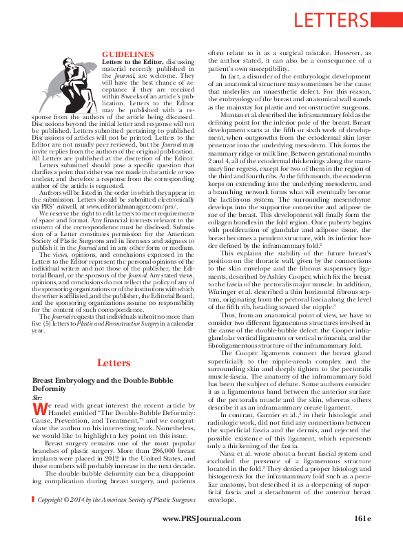 (PDF) Breast Embryology and the Double-Bubble Deformity