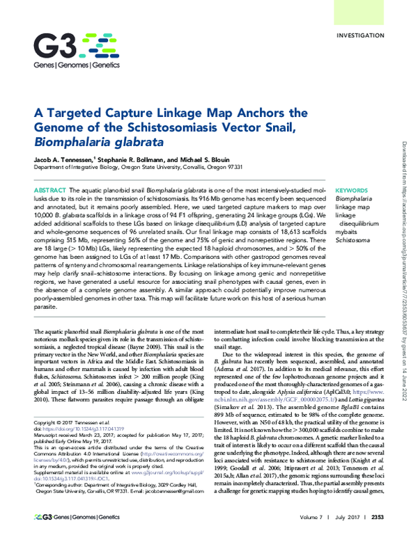 (PDF) A Targeted Capture Linkage Map Anchors the Genome of the ...