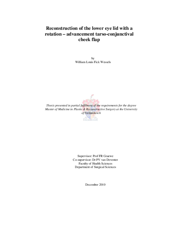 (PDF) Reconstruction of the Lower Eye Lid With a Rotation-Advancement ...
