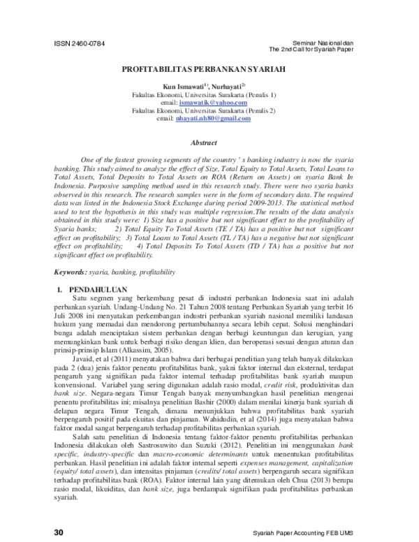 (PDF) Profitabilitas Perbankan Syariah