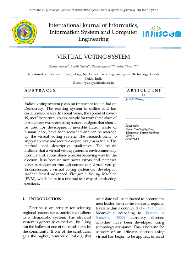 (PDF) Virtual Voting System