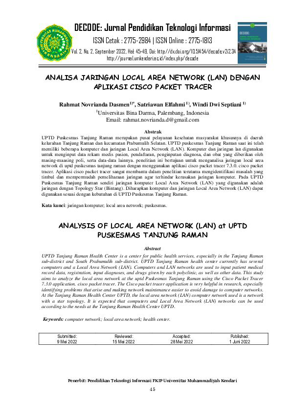 (PDF) Analisa Jaringan Local Area Network (LAN) Dengan Aplikasi Cisco ...