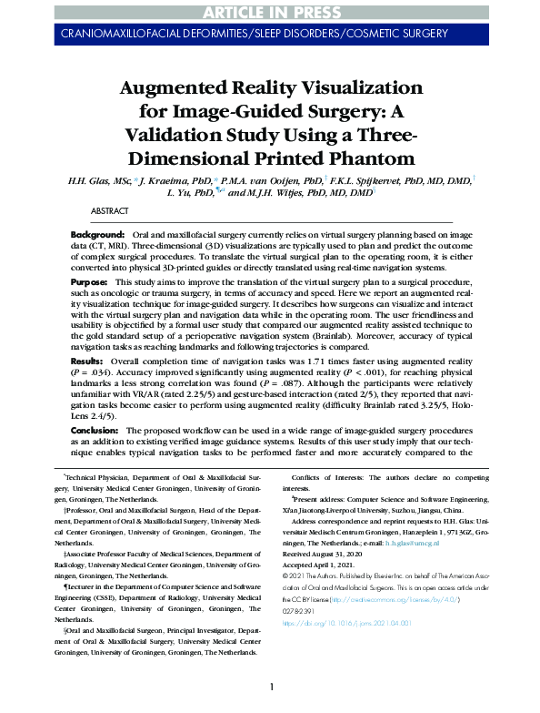 (PDF) Augmented reality visualization for image-guided surgery: a validation study using a three ...