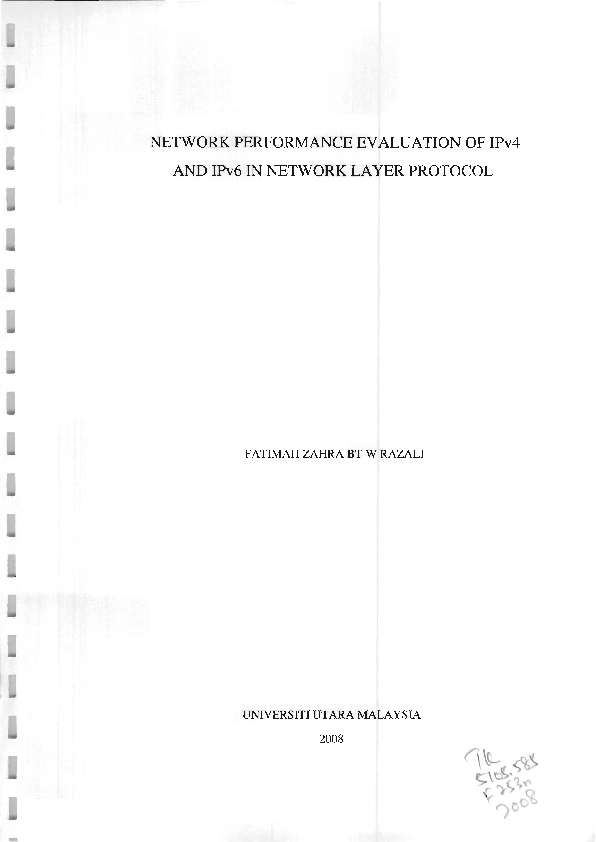 (PDF) Network Performance Evaluation Of IPv4 And IPv6 In Network Layer ...