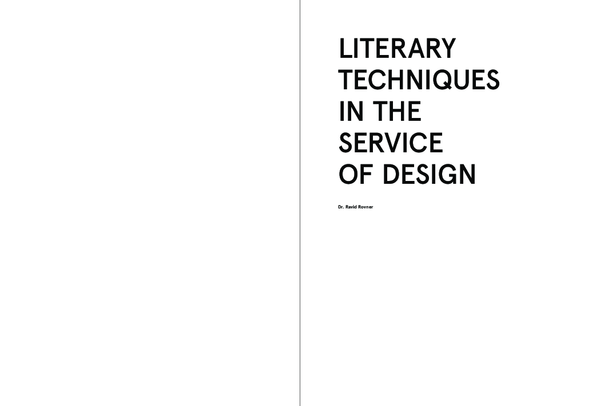 (PDF) Literary Techniques in the Service of Design