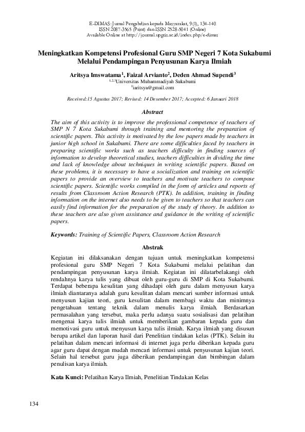 (PDF) Meningkatkan Kompetensi Profesional Guru SMP Negeri 7 Kota Sukabumi Melalui Pendampingan ...