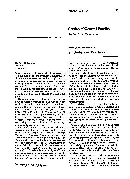 (PDF) Single-Handed Practices