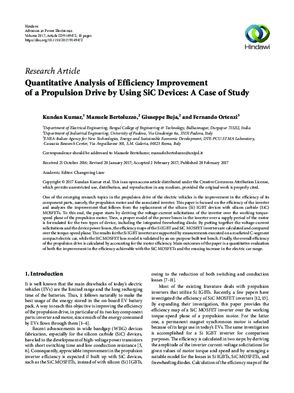 (PDF) Quantitative Analysis of Efficiency Improvement of a Propulsion Drive by Using SiC Devices ...