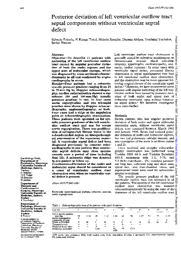 (PDF) Posterior deviation of left ventricular outflow tract septal ...