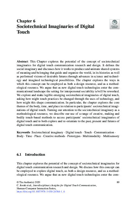 (PDF) Sociotechnical Imaginaries of Digital Touch | Nikoleta Yiannoutsou - Academia.edu