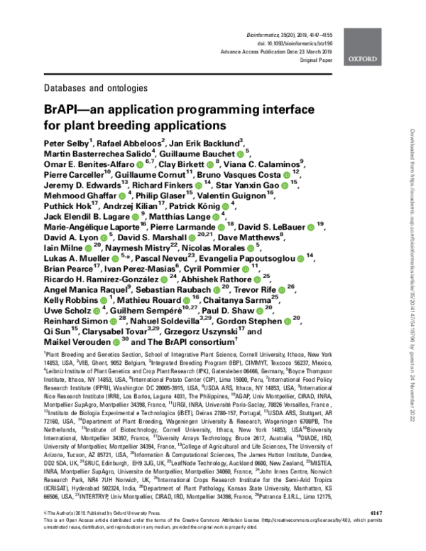 (PDF) BrAPI—an application programming interface for plant breeding applications