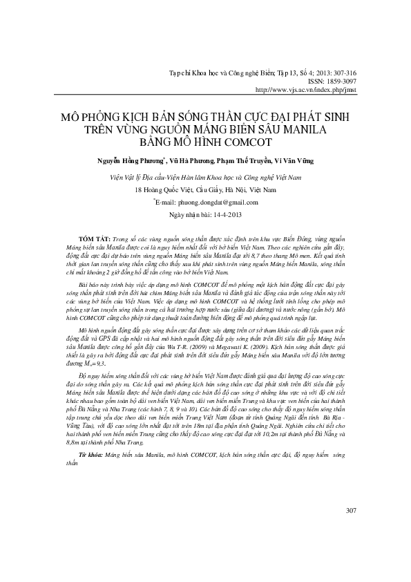 (PDF) Simulation of Worst Case Tsunami Scenario from the Manila Trench ...