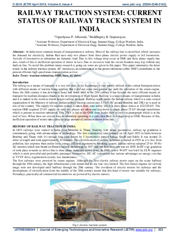 (PDF) Railway Traction System: Current Status of Railway Track System ...