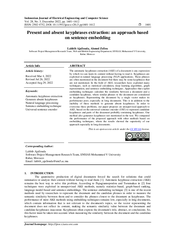 (PDF) Present and absent keyphrases extraction: an approach based on ...