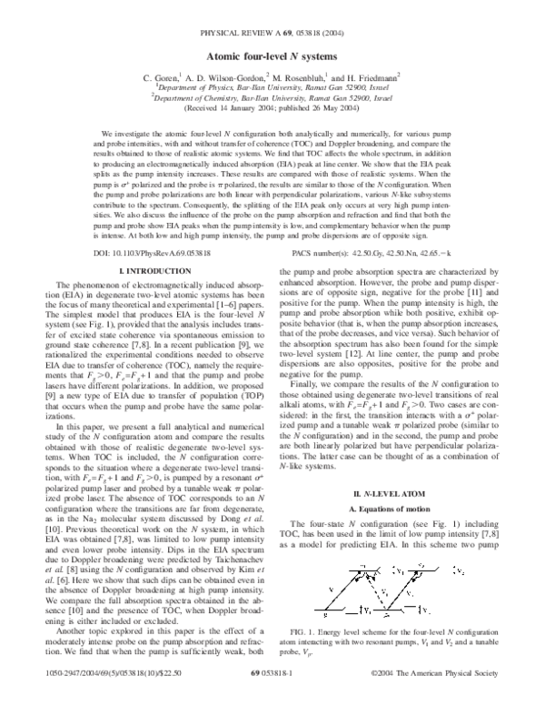 (PDF) Atomic four-levelNsystems